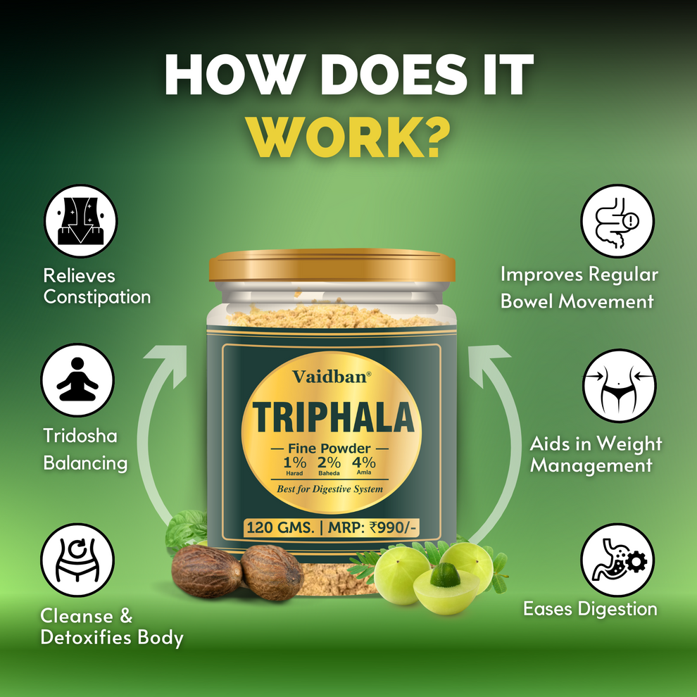 Vaidban Triphala Fine Powder / Churna - Best For Digestion
