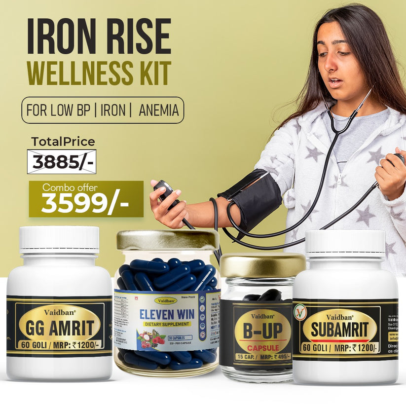 Vaidban Iron Rise Wellness Kit for Low BP, Iron Deficiency & Anemia Re