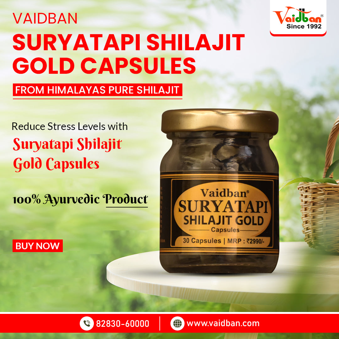 Vaidban Suryatapi Shilajit Gold ( 30 capsules )- 100% Ayurvedic | for