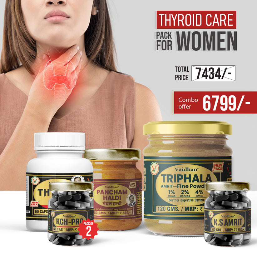 Vaidban Thyroid Care Pack for Women – Natural Solution for Thyroid Hea