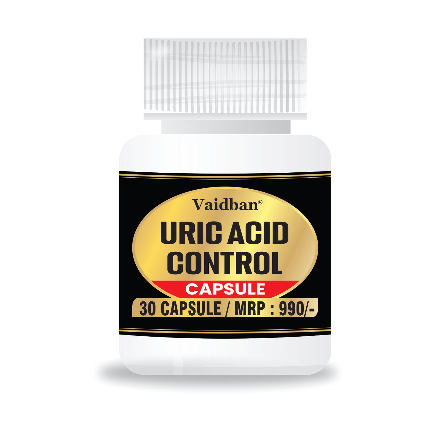 Vaidban Uric Acid Control Capsules - 60 Caps | Natural Support for Uri