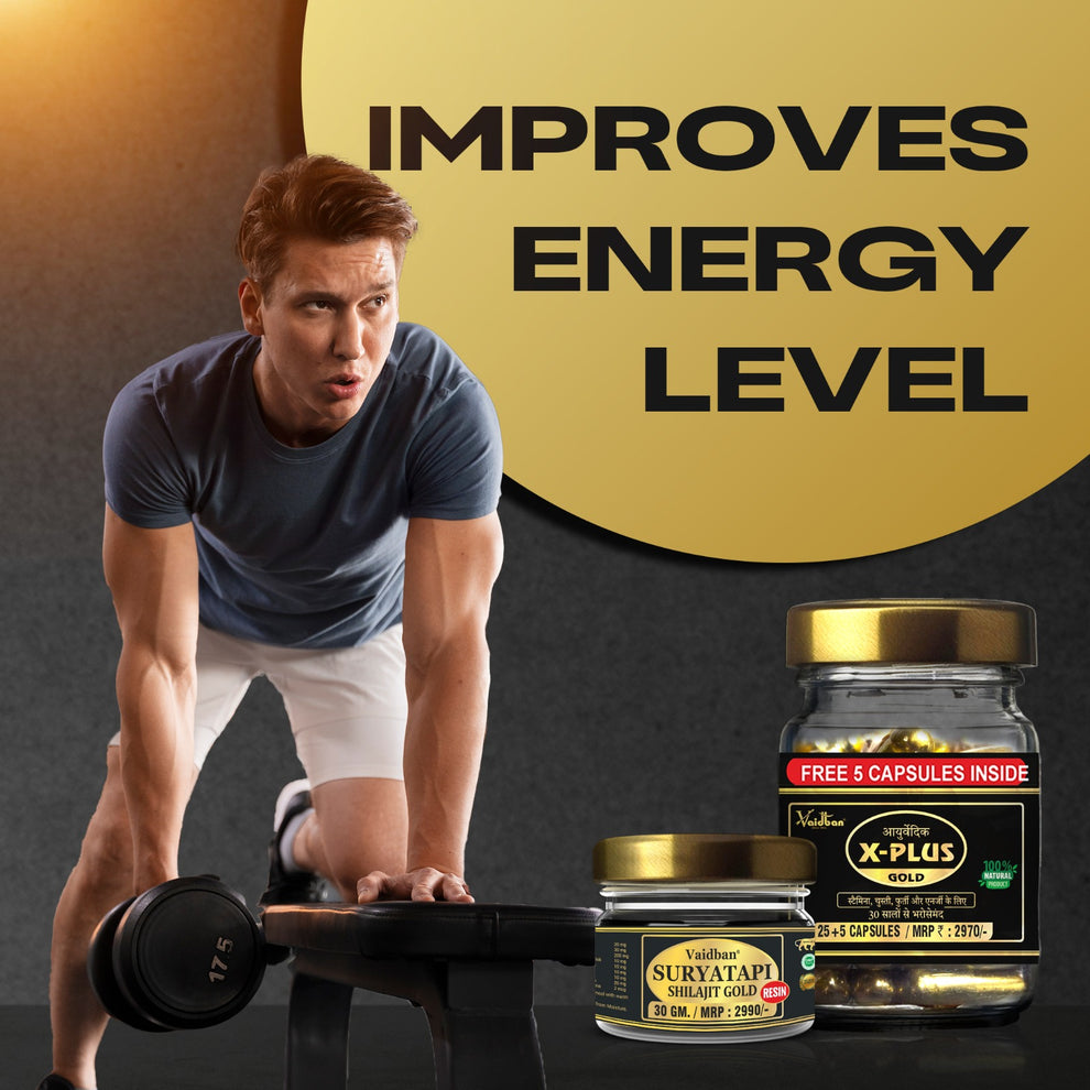 X - Plus Gold Capsule + Suryatapi Shilajit Gold Resin - Men Wellness C