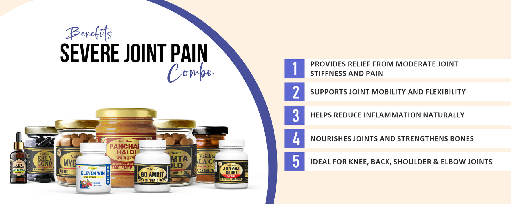 Vaidban Severe Joint Pain Combo for Severe Joint Pain & Inflammation ...
