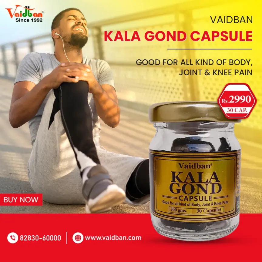 Vaidban Kala Gond Capsule - Pain Relief Capsule | Knee Pain